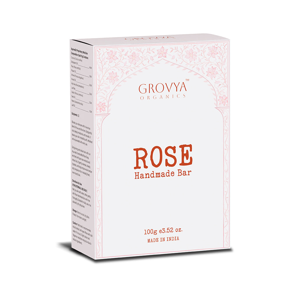 Rose Handmade Bar| Ayurvedic Bathing Soap for Soft, Hydrated & Fresh S